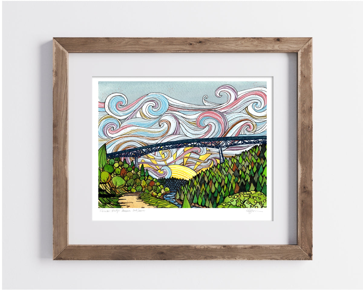 Foresthill Bridge- Bordered Print- Archival Matte Paper- Hand Titled a ...